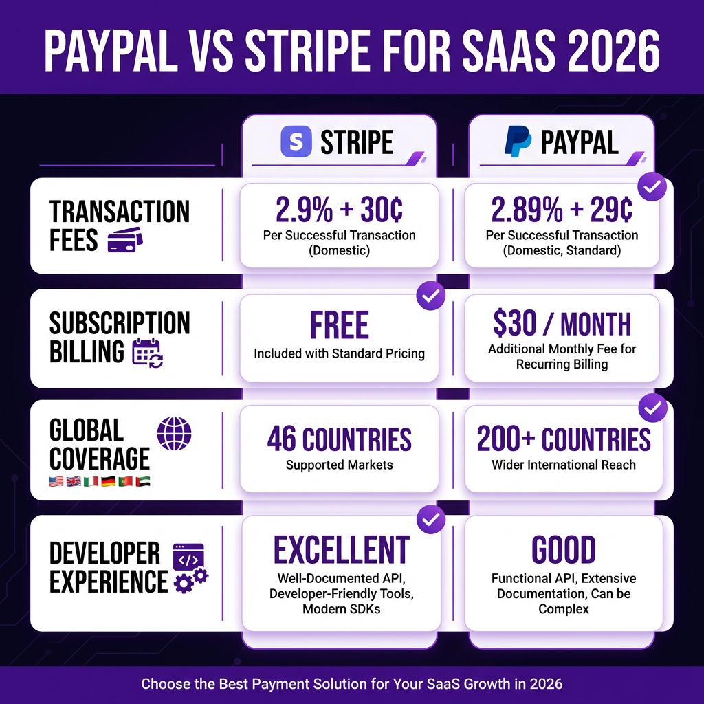 PayPal vs Stripe for SaaS: The Complete 2026 Comparison Guide - Fungies.io